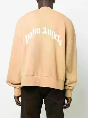 Palm Angels Leopard Banana Print Cotton Sweatshirt