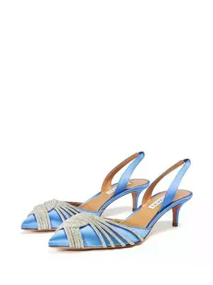 AQUAZZURA 50mm Gatsby Slingback Pumps - Blue