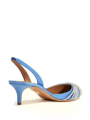 AQUAZZURA 50mm Gatsby Slingback Pumps - Blue