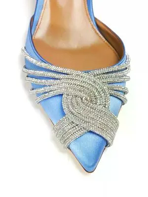 AQUAZZURA 50mm Gatsby Slingback Pumps - Blue