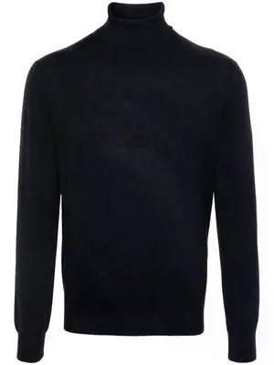 DELL'OGLIO Roll-neck Wool Blend Jumper - Blue