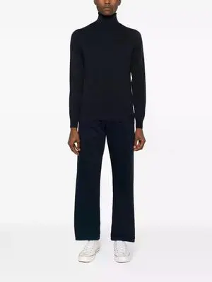 DELL'OGLIO Roll-neck Wool Blend Jumper - Blue