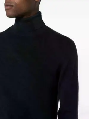 DELL'OGLIO Roll-neck Wool Blend Jumper - Blue