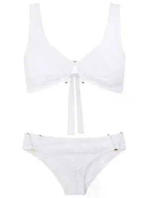AMIR SLAMA Plunge-style Stretch Bikini - White