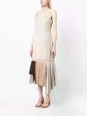 Rokh Sleeveless Pleated Midi Dress
