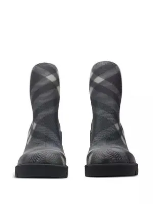 Burberry Marsh Check-pattern Boots - Grey