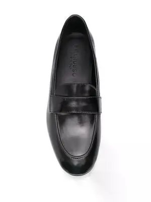 SCAROSSO Valeria Almond Toe Loafers - Black