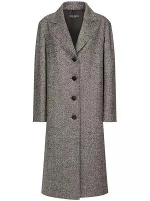 Dolce & Gabbana Herringbone Virgin Wool-blend Coat