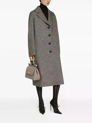 Dolce & Gabbana Herringbone Virgin Wool-blend Coat