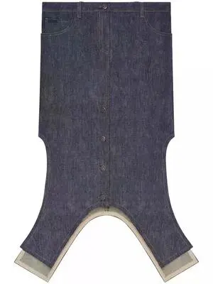 COURREGES Asymmetric-hem Denim Skirt - Grey