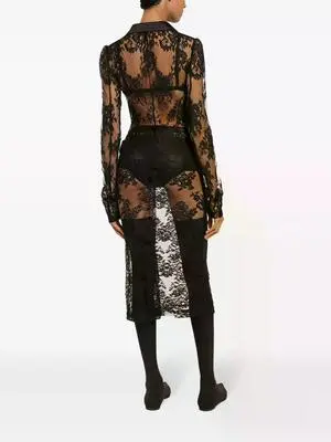 Dolce & Gabbana Tulle Sheer Midi Skirt