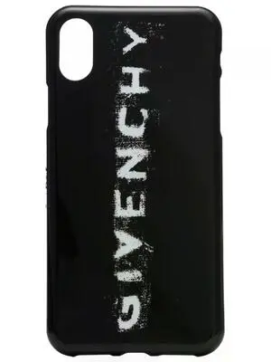 Givenchy And White Faded Logo Print Iphone X Phone Case - Black