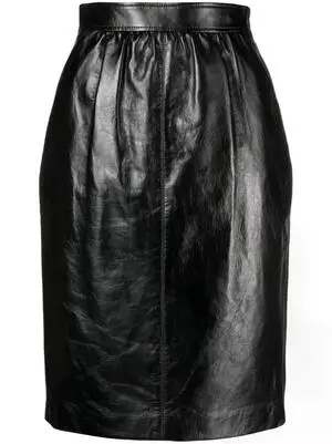 Saint Laurent High-waisted Leather Pencil Skirt