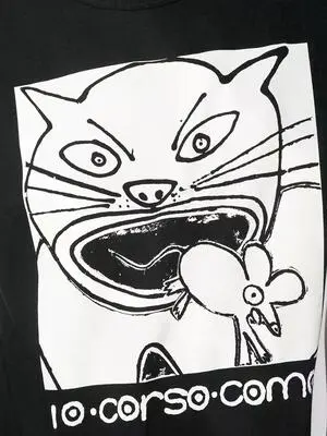 10 CORSO COMO Cat-print Cotton T-shirt