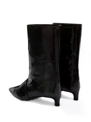 JIL SANDER Leather Ankle Boots - Black