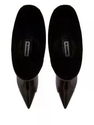 JIL SANDER Leather Ankle Boots - Black