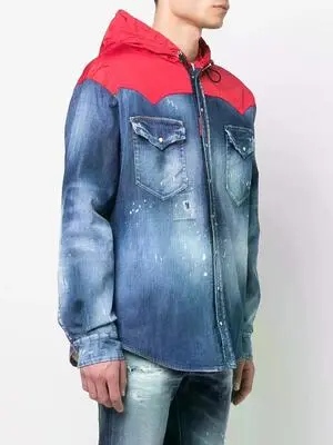 Dsquared2 Hooded Hybrid Denim Jacket