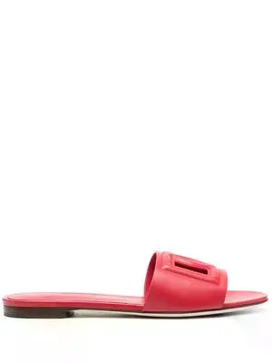 Dolce & Gabbana Dg Logo Leather Slides