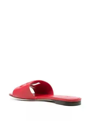 Dolce & Gabbana Dg Logo Leather Slides