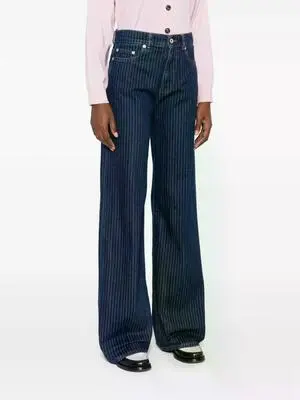 Kenzo Ayame Striped Straight-leg Jeans