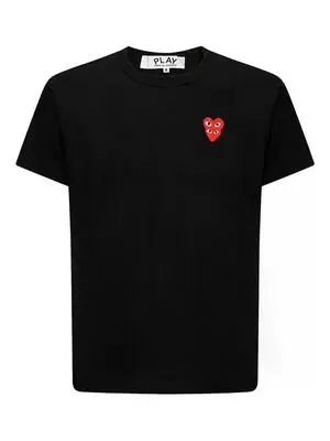 Play Comme Des Garcon Logo-appliqué Cotton T-shirt