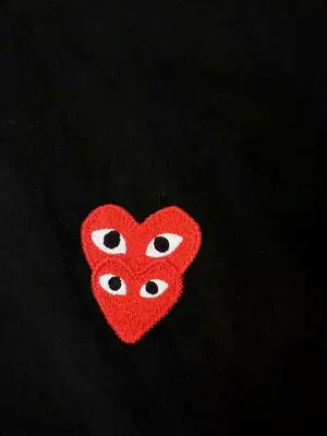 Play Comme Des Garcon Logo-appliqué Cotton T-shirt