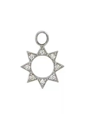 LARK & BERRY 9kt White Gold Summer Sun Diamond Charm - Silver