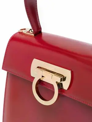 FERRAGAMO Small Iconic Top Handle Bag - Red