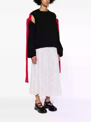 IOANA CIOLACU Stamp Cold-shoulder Sweatshirt - Black