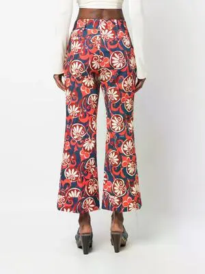La DoubleJ Hendrix Floral-print Cotton Trousers