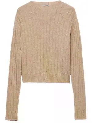 Prada Cropped Re-cashmere Sweater - Neutrals