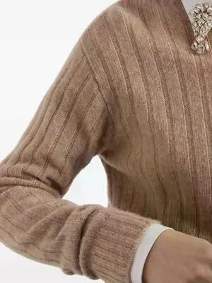Prada Cropped Re-cashmere Sweater - Neutrals