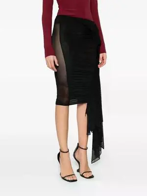 MUGLER Ruched Midi Skirt