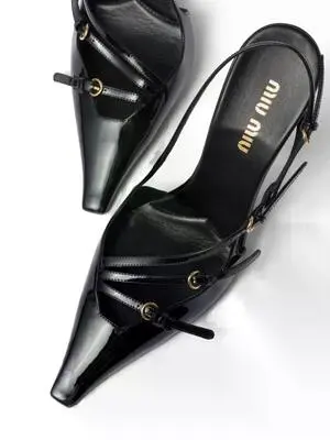 Miu Miu 105mm Buckle-embellished Slingback Pumps - Black