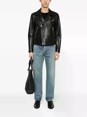 Saint Laurent Stonewashed Distressed Straight Jeans