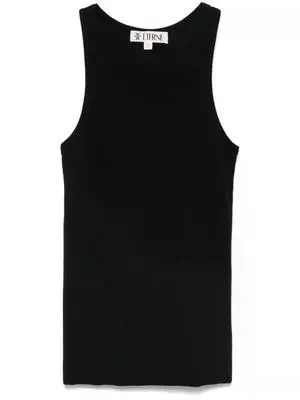 Eterne Ribbed Tank Top - Black