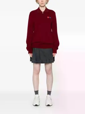 Play Comme Des Garcon Heart-patch Wool Jumper - Red