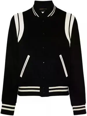 Saint Laurent Stand-up Collar Bomber Jacket - Black