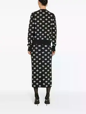 Dolce & Gabbana Dg Logo Intarsia Knit Cardigan