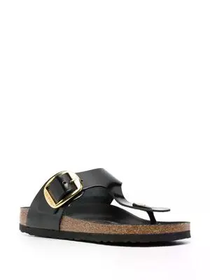 BIRKENSTOCK Gizeh Leather Sandals - Black