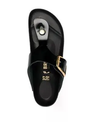 BIRKENSTOCK Gizeh Leather Sandals - Black