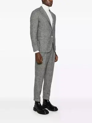 Eleventy Checkered Suit - Black