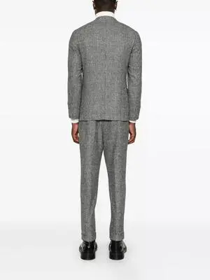 Eleventy Checkered Suit - Black