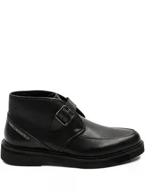 Karl Lagerfeld Leather Buckled Boots