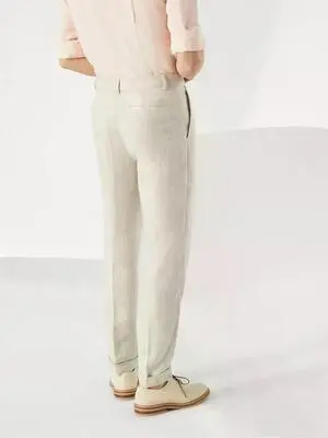 Brunello Cucinelli Slub-textured Trousers - Neutrals