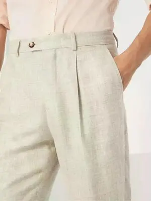 Brunello Cucinelli Slub-textured Trousers - Neutrals