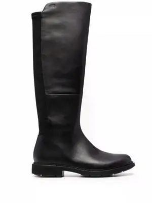 Camper Knee-length Panelled Leather Boots - Black