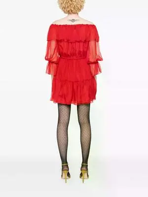 Gucci Off-shoulder Silk Mini Dress