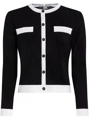 Karl Lagerfeld Contrasting-trim Cardigan - Black