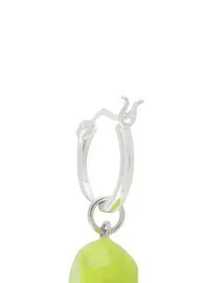 TRUE ROCKS Skull-drop Hoop Earring - Silver